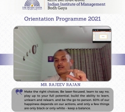 Orientation Programme 2021 – Indian Institute of Management Bodh Gaya